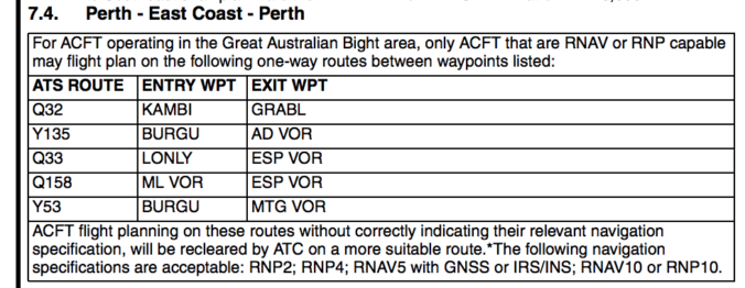 Great Australian Bight – RNAV/RNP only airways – International Ops 2025 ...