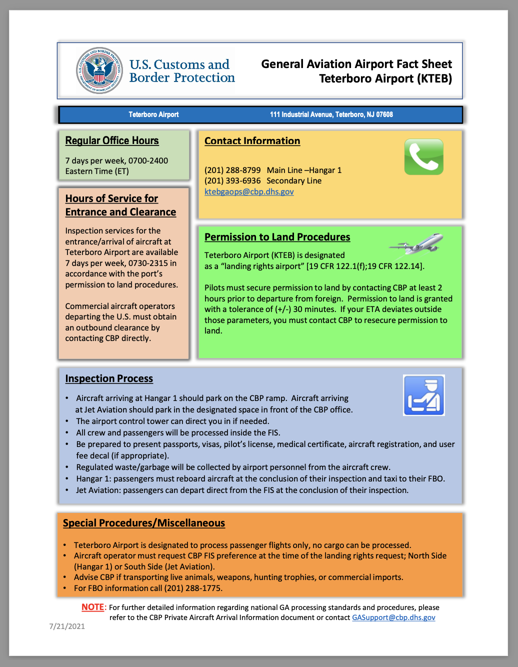 US Airport Fact Sheets (CBP) – International Ops 2025 – OPSGROUP