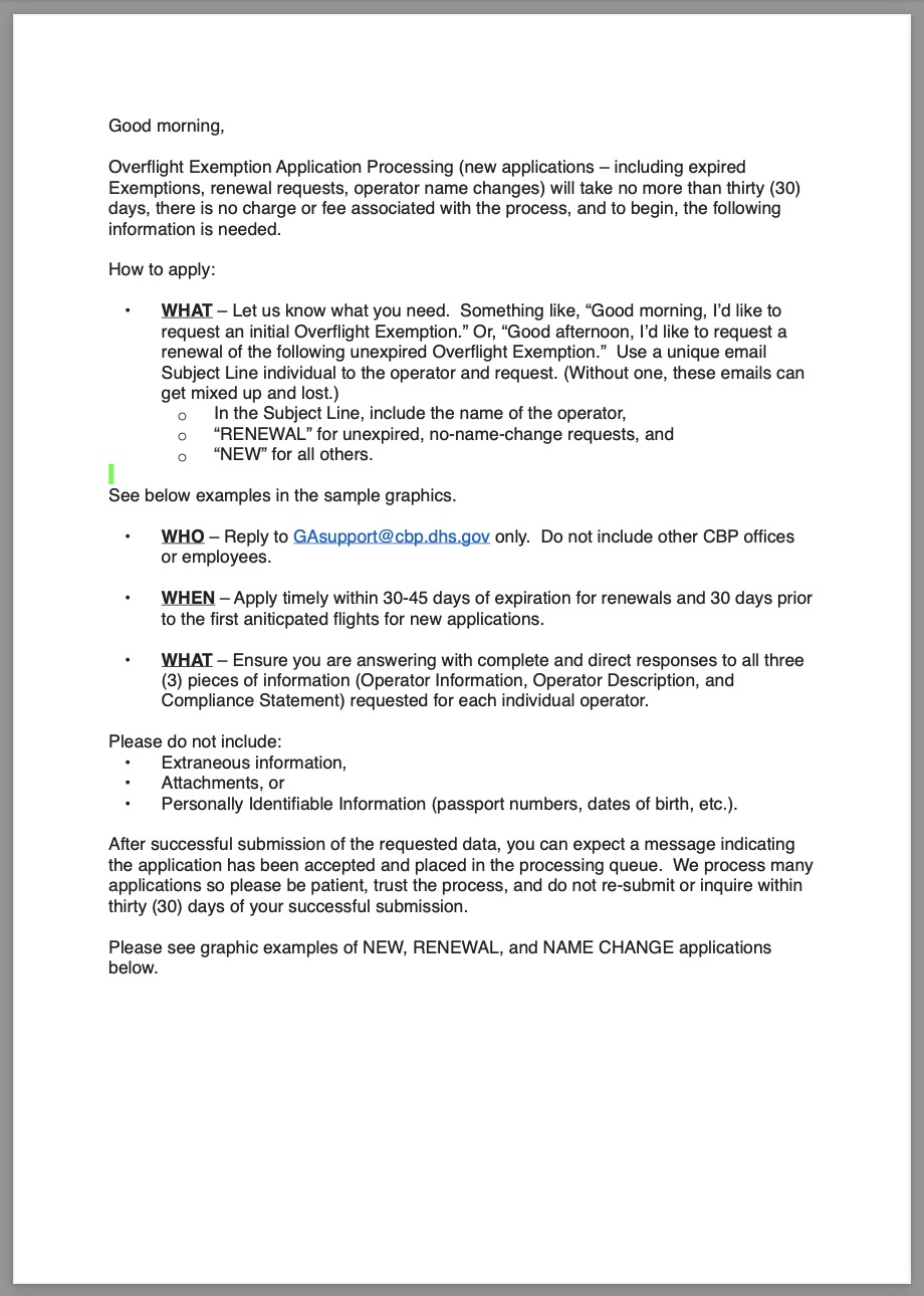 US Border Overflight Exemptions: A How-to Guide – International Ops ...