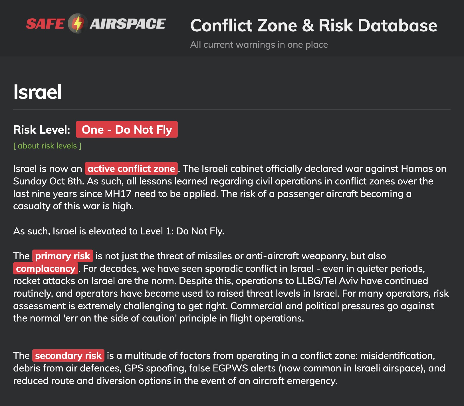Oct 2023: Airspace risk: Tel Aviv is still busy, and it shouldn’t be ...