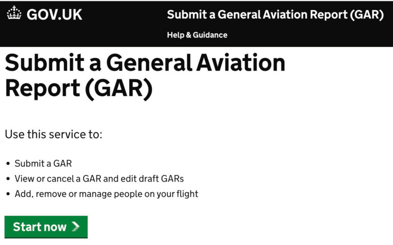 GAR Procedure for UK Flights – International Ops 2025 – OPSGROUP