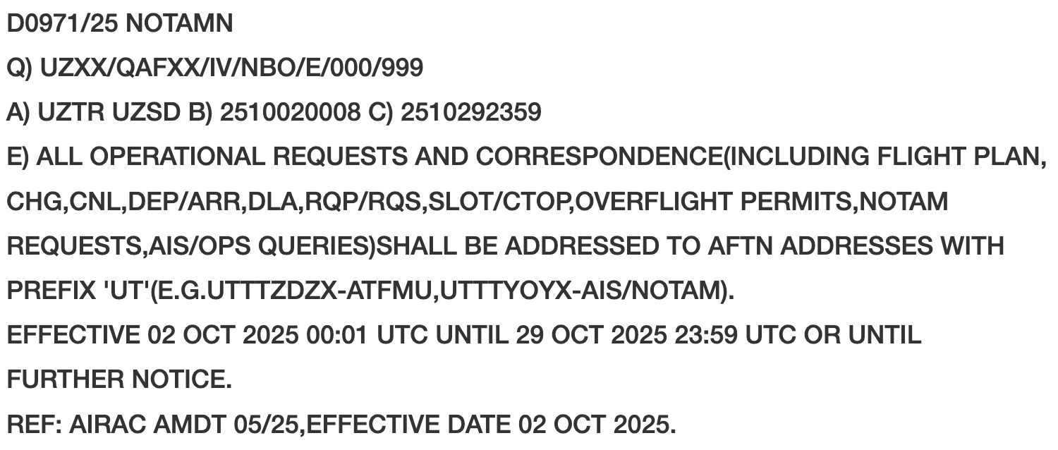 Uzbekistan: new ICAO codes, new transition levels – International Ops ...