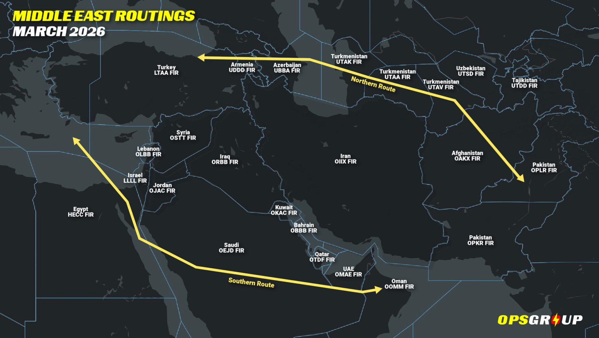 Middle East Airspace – Current Operational Picture – International Ops ...
